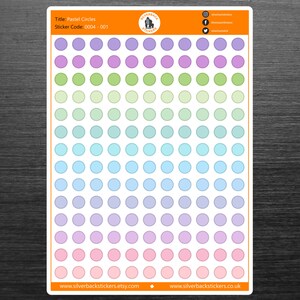 Multicoloured Circle Planner Stickers 3 Different Colour Ranges 154 ...