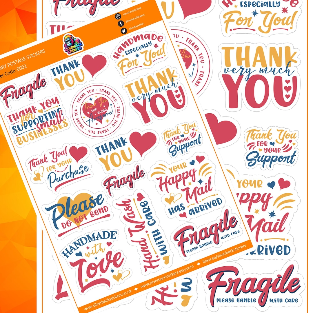 Bright Post and Packaging for Small Business Multi-sticker Sheet. A4 ...