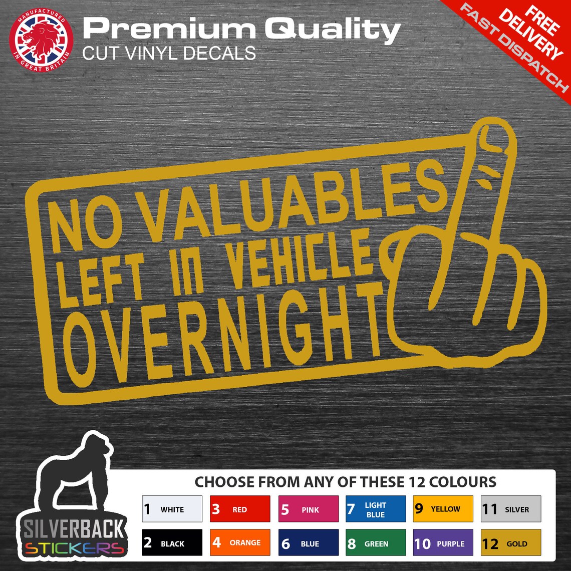 No Valuables Left in the Vehicle Overnight Bumper Sticker - Etsy UK