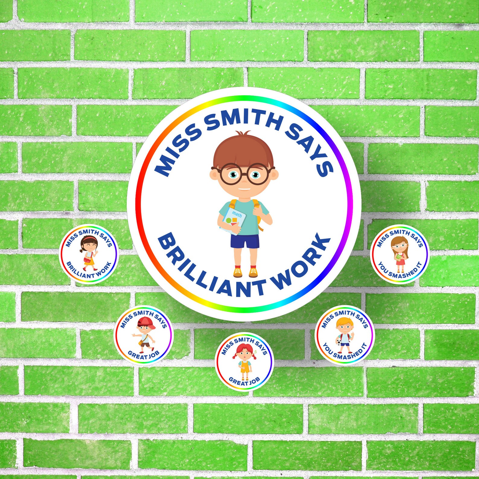 48 Custom Cute Personalised Teacher Stickers - Teacher Encouragement ...