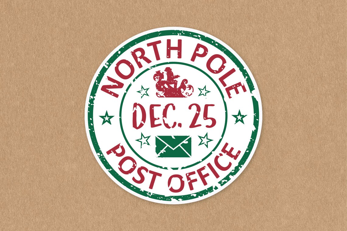 North Pole Post Office Delivery Stickers in Green and Red Are Ready for ...