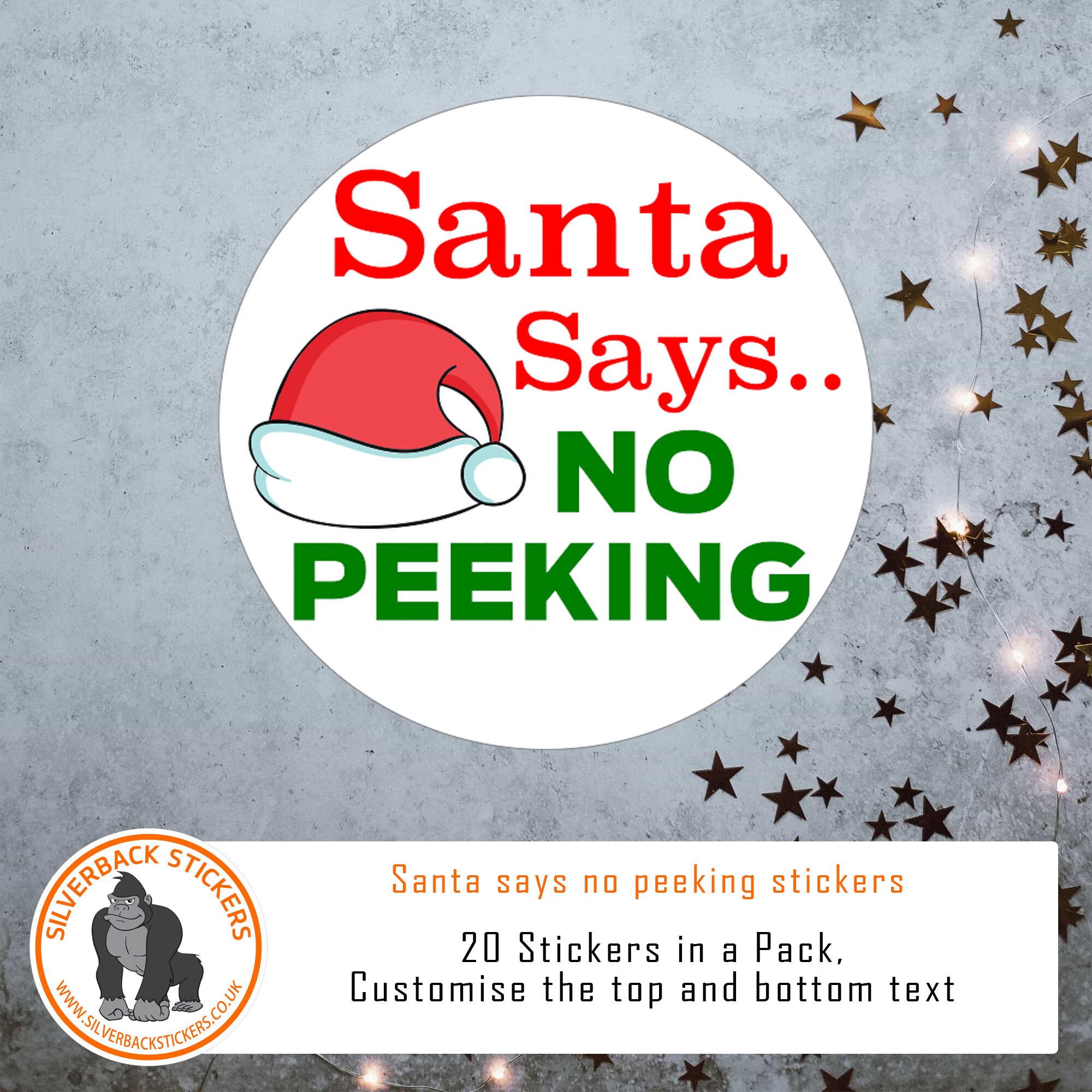 Santa says no peeking stickers christmas stickers | Etsy