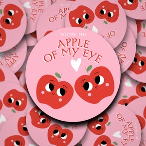Apple of My Eye Valentines Day Sticker Sheet, Valentines Stickers ...