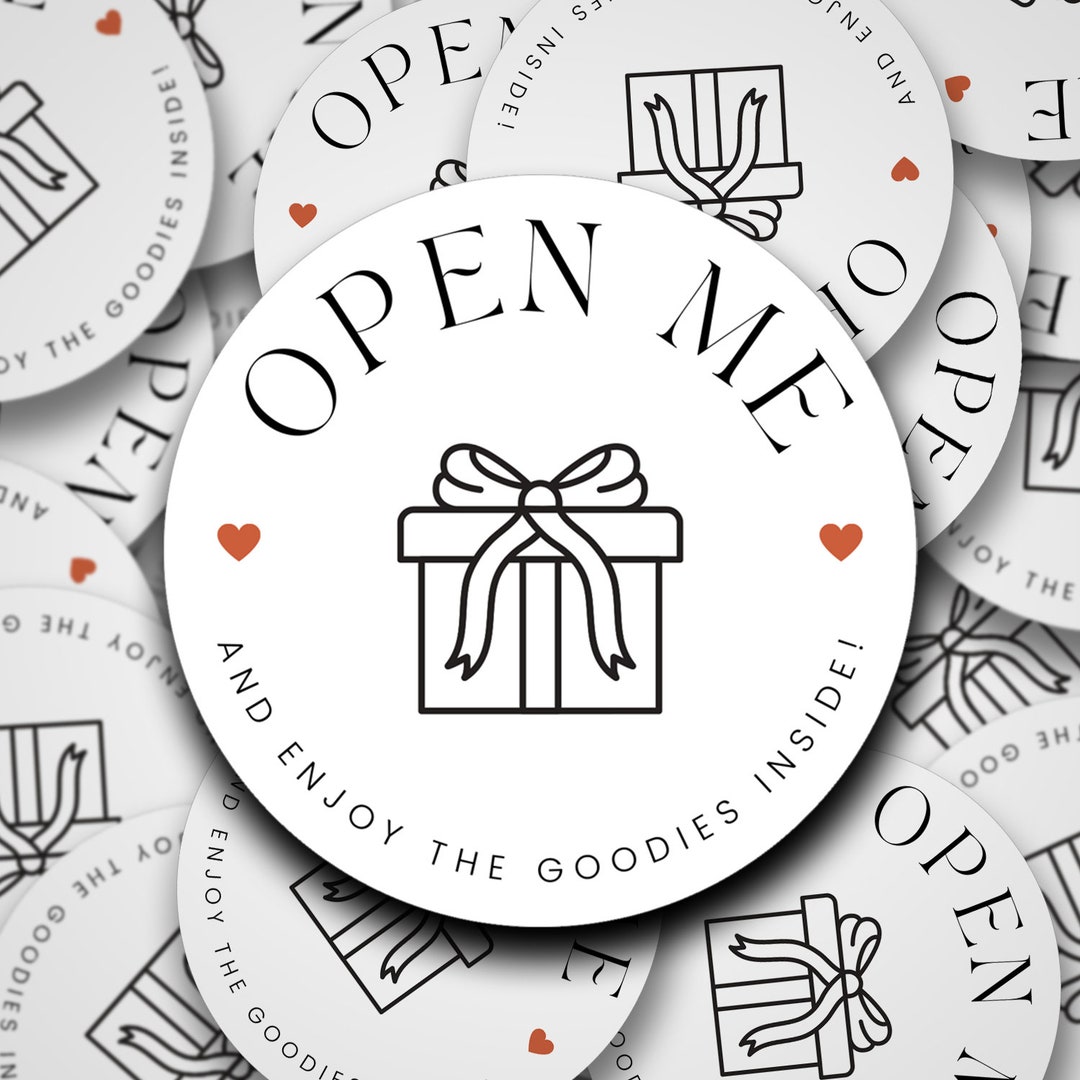 Open Me and Enjoy the Goodies Inside Clear Vinyl Stickers - Post and ...