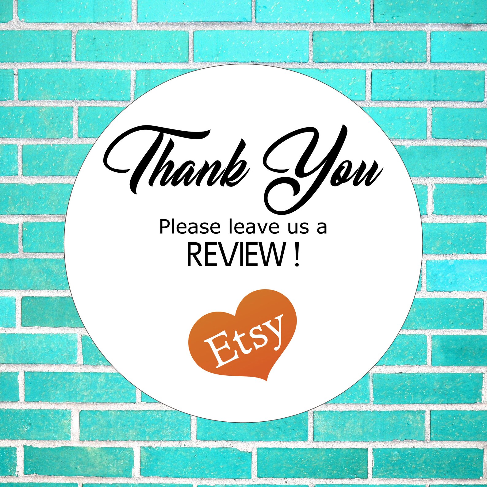 Etsy Love Heart Thank You Please Leave Us a Review Stickers. - Etsy UK