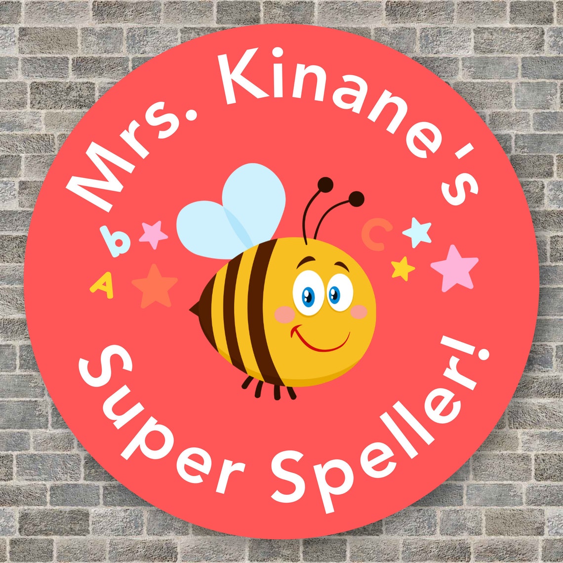 Super Speller Bee Personalised Teacher Stickers Praise | Etsy UK