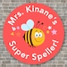 Super Speller Bee Personalised Teacher Stickers, Praise Stickers ...