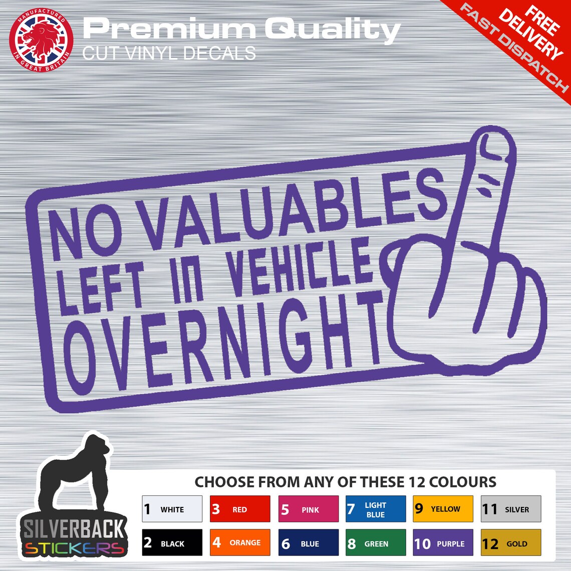 No Valuables Left in the Vehicle Overnight Bumper Sticker - Etsy UK