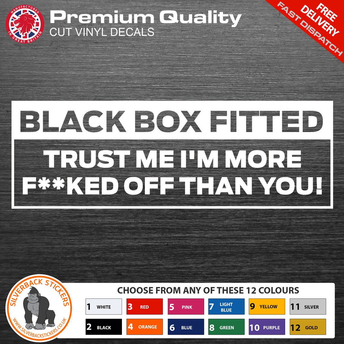 Black Box Fitted Bumper Sticker Black Box car Sticker Rude | Etsy