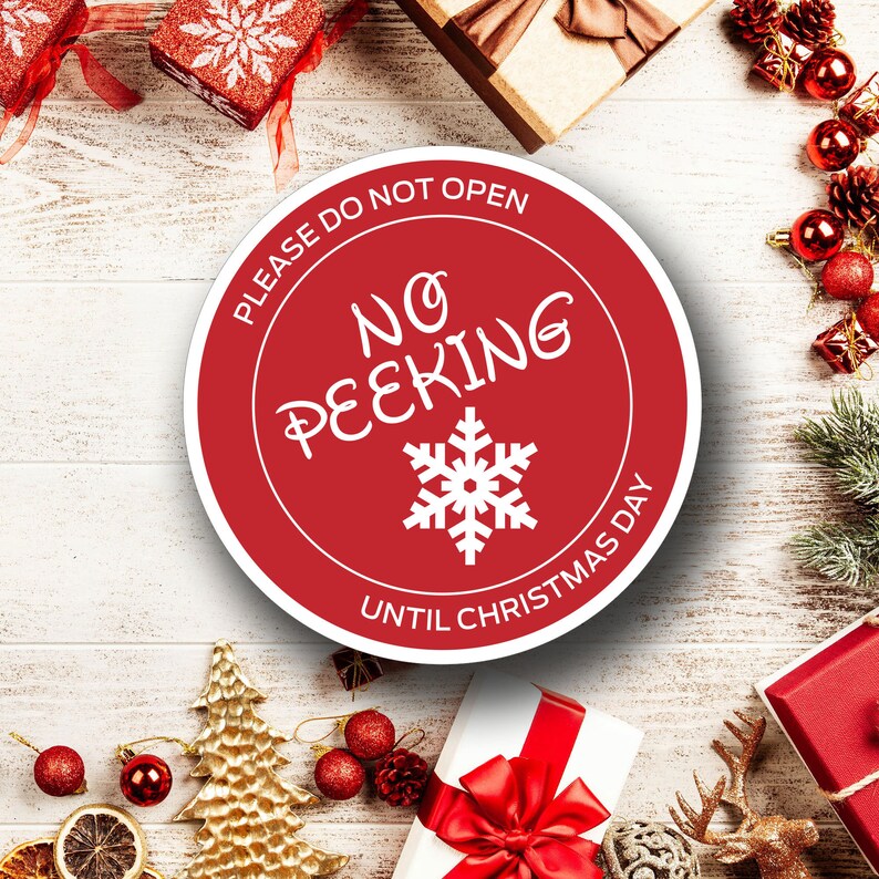 No Peeking Christmas Present Stickers Do Not Open Until - Etsy