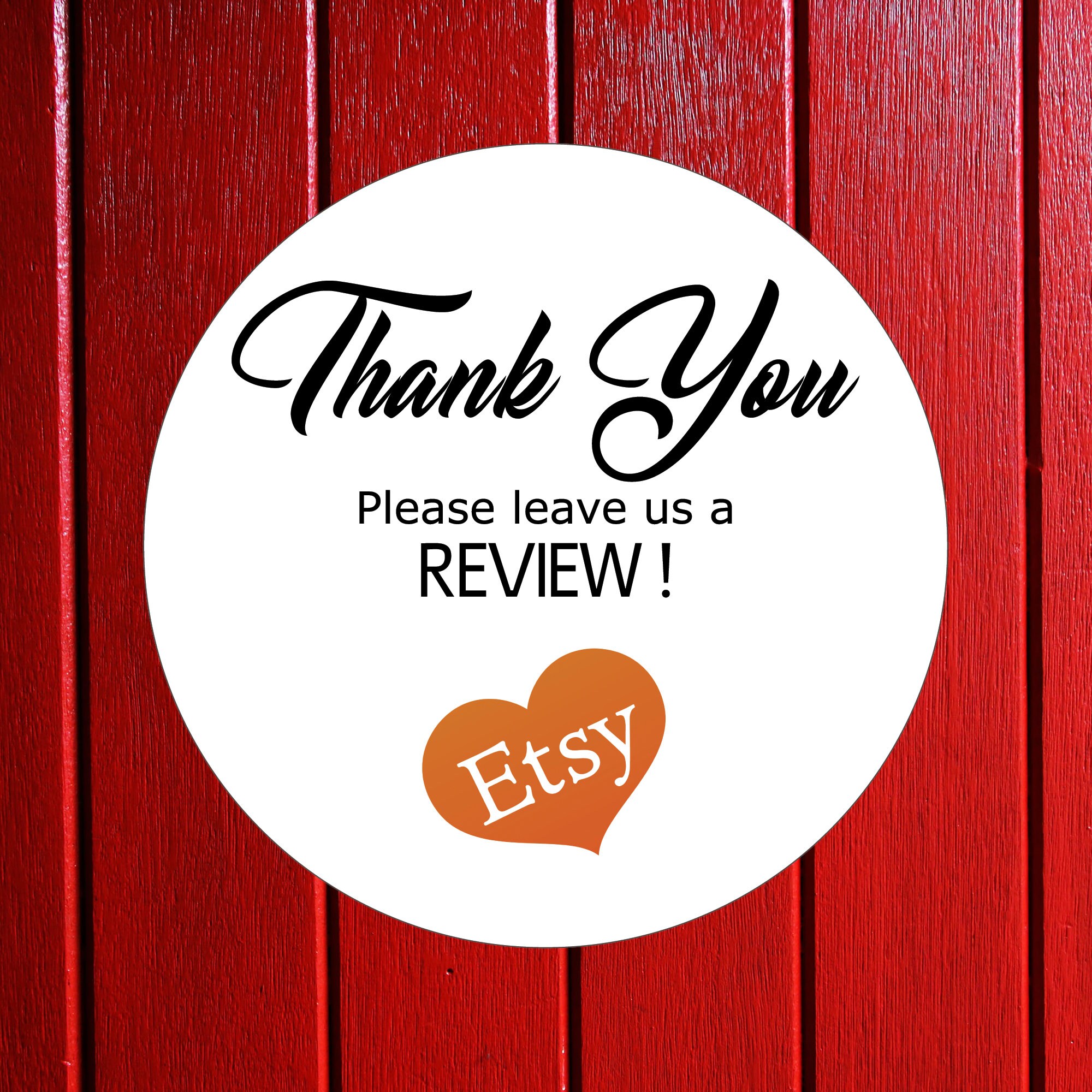 Etsy Love Heart Thank You Please Leave Us a Review Stickers. - Etsy UK