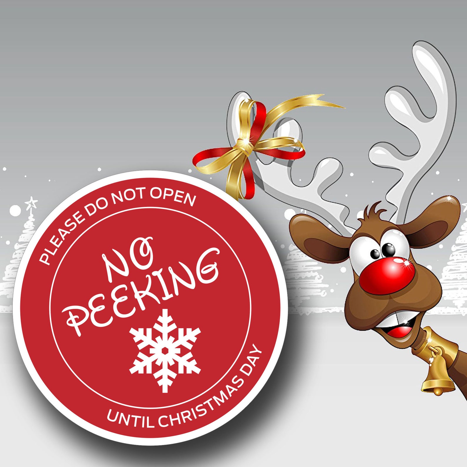 No Peeking Christmas Present Stickers Do Not Open Until - Etsy