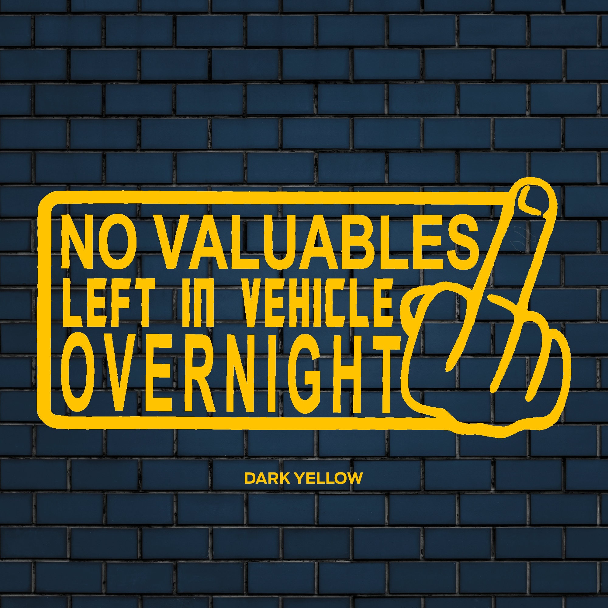 No Valuables Left in the Vehicle Overnight Decal | Funny Van Decal | No ...