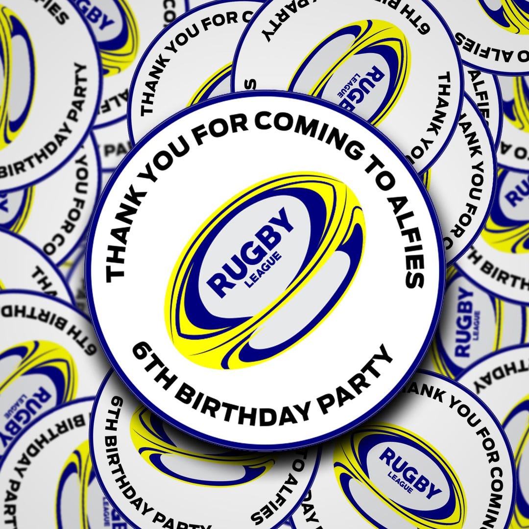 Personalised Rugby League Stickers, Rugby League Ball With Your Text ...