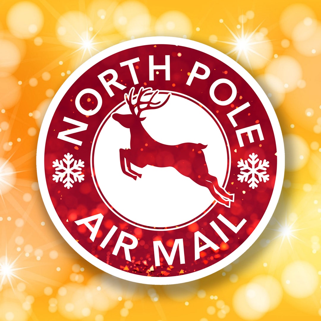 North Pole Air Mail Stickers - Christmas Presents Look Like They Have ...