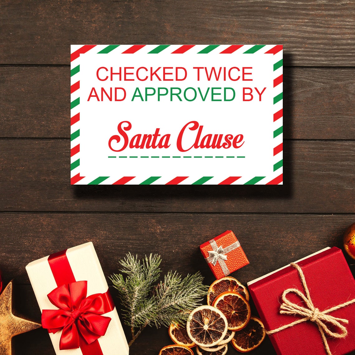 20 Checked Twice and Approved by Santa Clause Christmas - Etsy UK