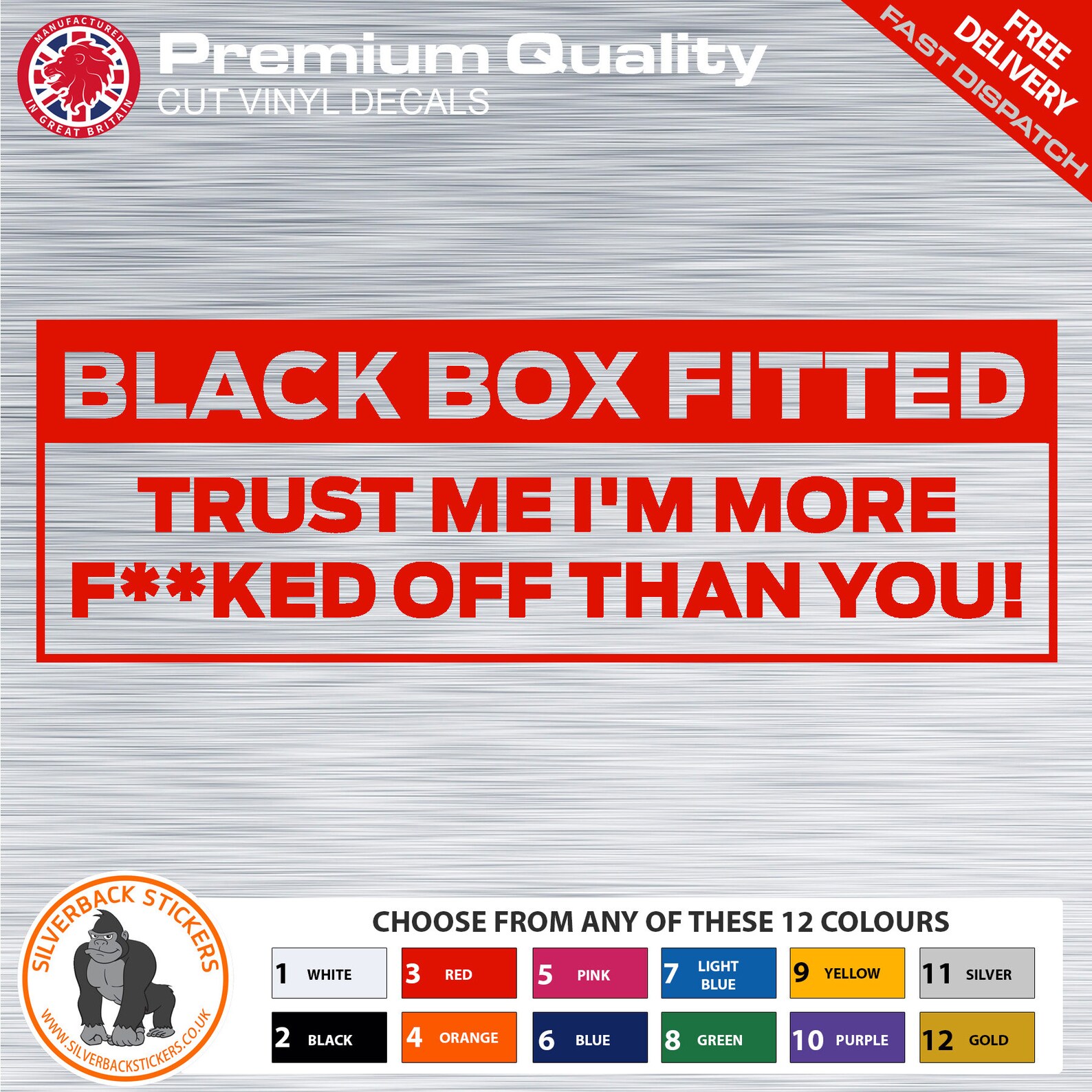 Black Box Fitted Bumper Sticker Black Box Car Sticker Rude | Etsy