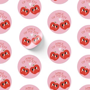Apple of My Eye Valentines Day Sticker Sheet, Valentines Stickers ...