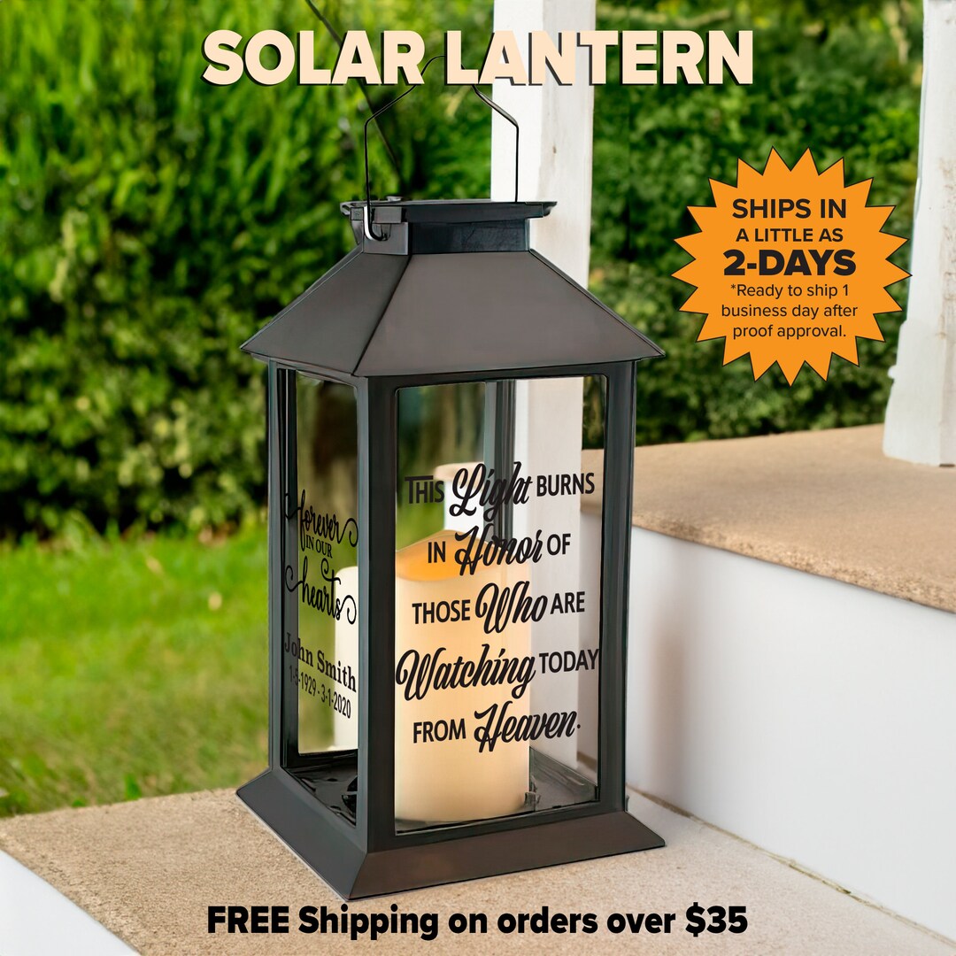 Solar Lantern With LED Candle Memorial Gift Christmas Gift - Etsy