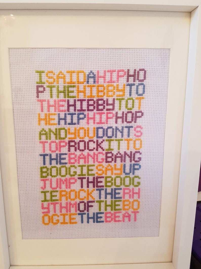 Rapper's Delight Cross Stitch, Lyrics Cross Stitch, Hip Hop Cross ...