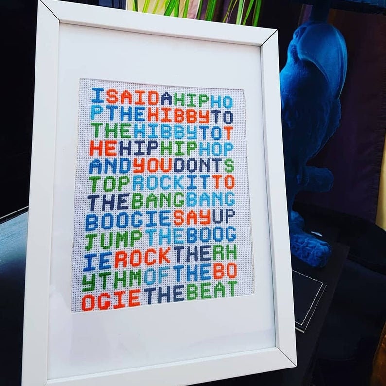 Rapper's Delight Cross Stitch, Lyrics Cross Stitch, Hip Hop Cross ...