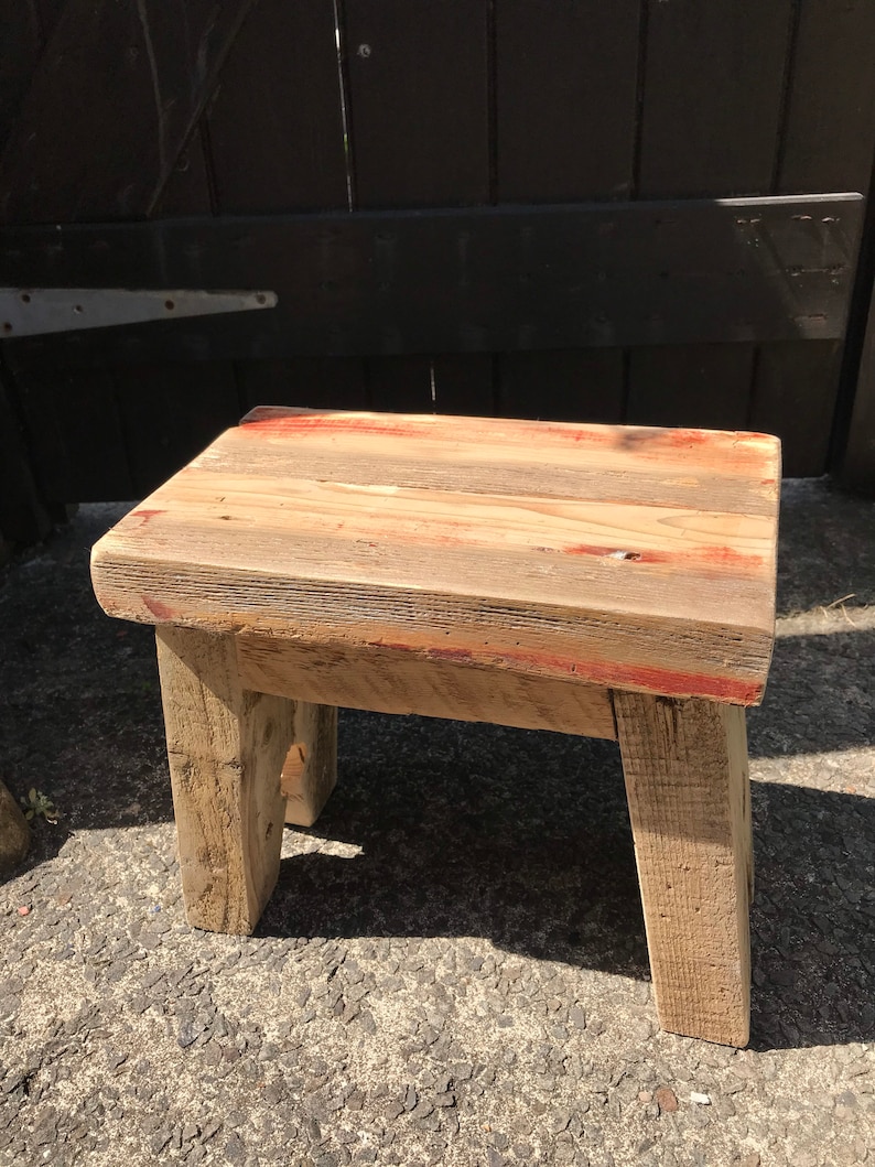 Wooden Stool Rustic Farmhouse Style Stools Handmade From - Etsy UK
