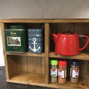 Rustic Wooden Kitchen Display - Storage Unit With Four Cubby Holes ...