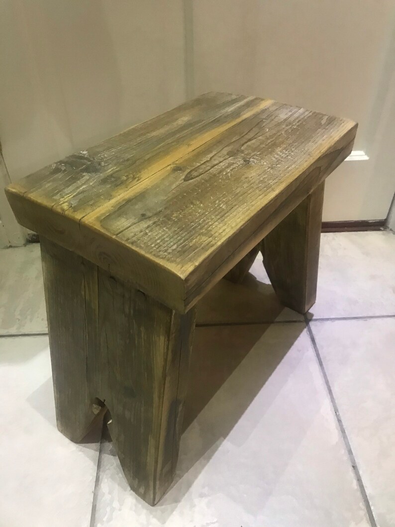 Wooden Stool Rustic Farmhouse Style Stools Handmade From - Etsy UK