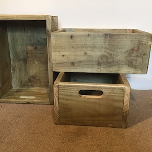 Rustic Wooden Storage Box - Kitchen or Craft Box - Farmhouse Style ...