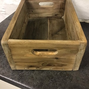 Wooden Storage Box - Kitchen or Craft Box - Rustic Farmhouse Style ...