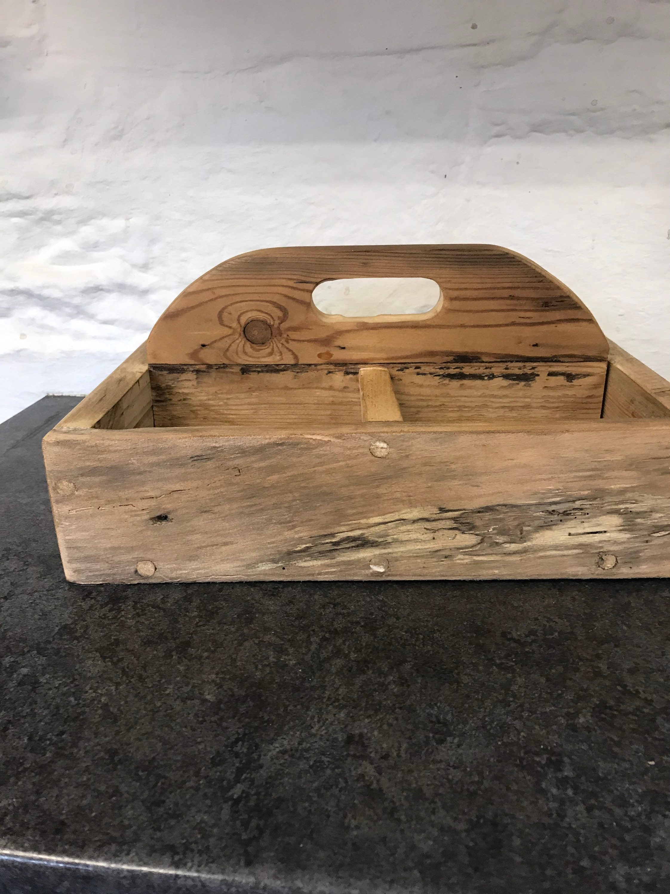 Rustic Wood Carrier / Tool Box / Display Box handmade Wooden | Etsy