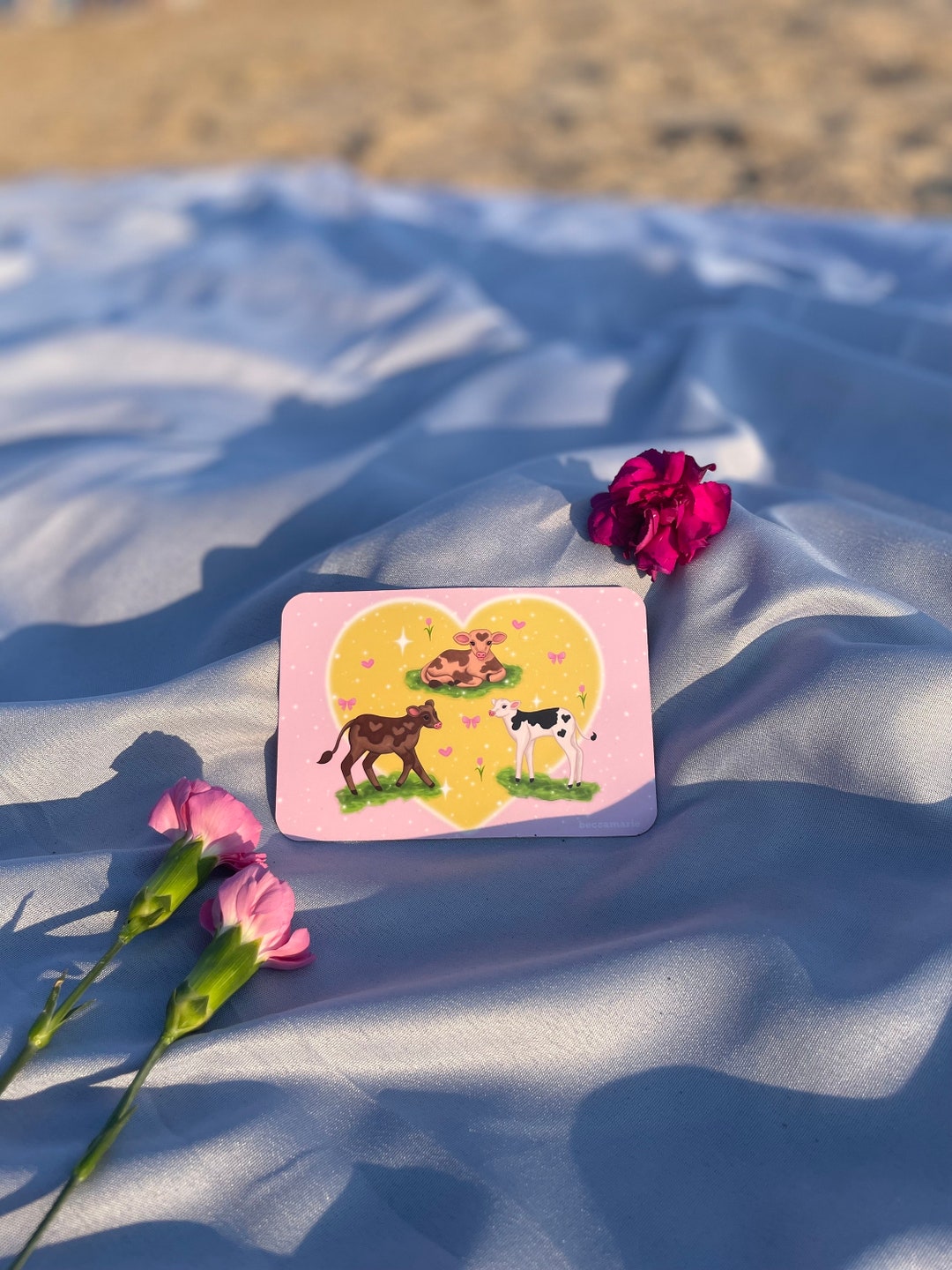 Cottagecore Cows Refrigerator Magnet, Cute Fridge Magnet, Kawaii Art ...