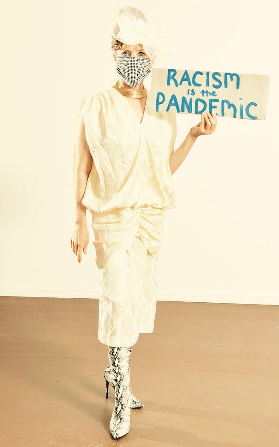 b.b.collections/ barbara barbara/ 80s Cream Dress/ 8… - Gem