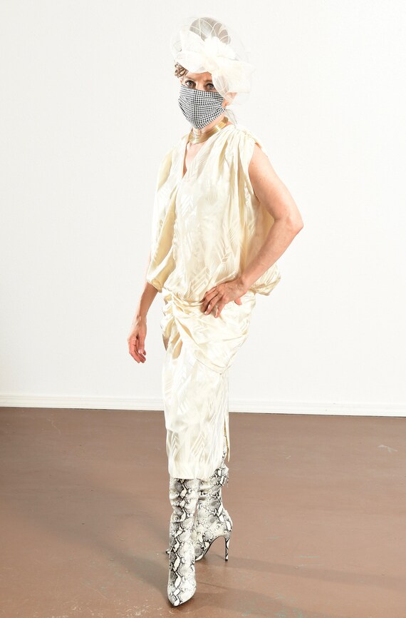 b.b.collections/ barbara barbara/ 80s Cream Dress/ 8… - Gem
