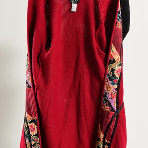 KOOS of Course/ Quilted Cardigan/ Long Caridgan/ Maroon Wool Carigan ...