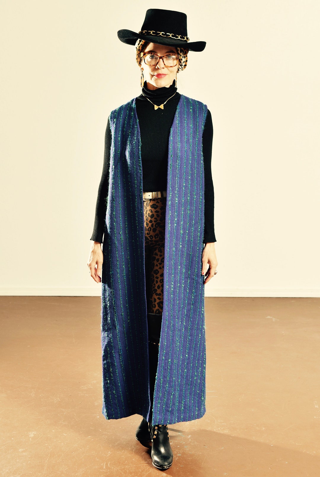 Vintage Full Length Vest/ 70's Southwest Vest/ Hand Woven Vest/ 70's ...