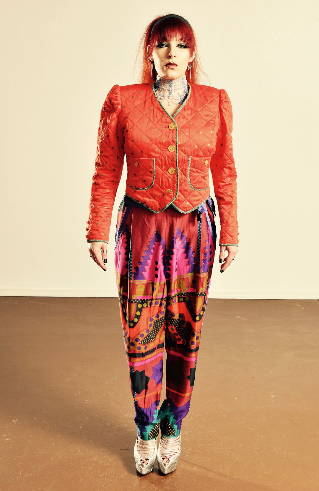 JEANNE MARC/ 80's Quilted Jacket/ Vintage Quilted Blazer/ Quilted ...