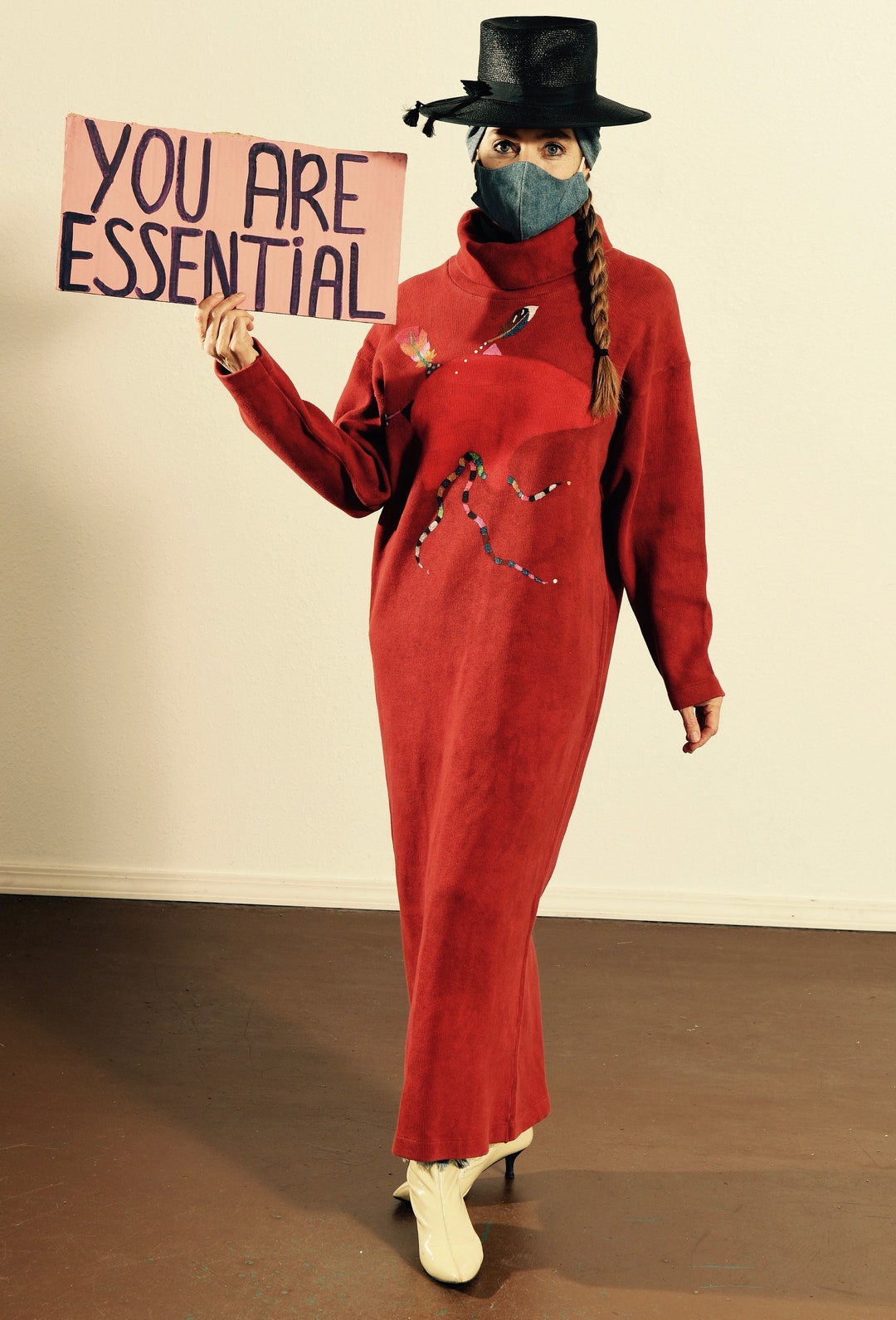 Elisa/ Southwest Sweater Dress/ Southwest Turtleneck Dress/ 80's ...