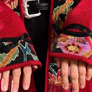 KOOS of Course/ Quilted Cardigan/ Long Caridgan/ Maroon Wool Carigan ...