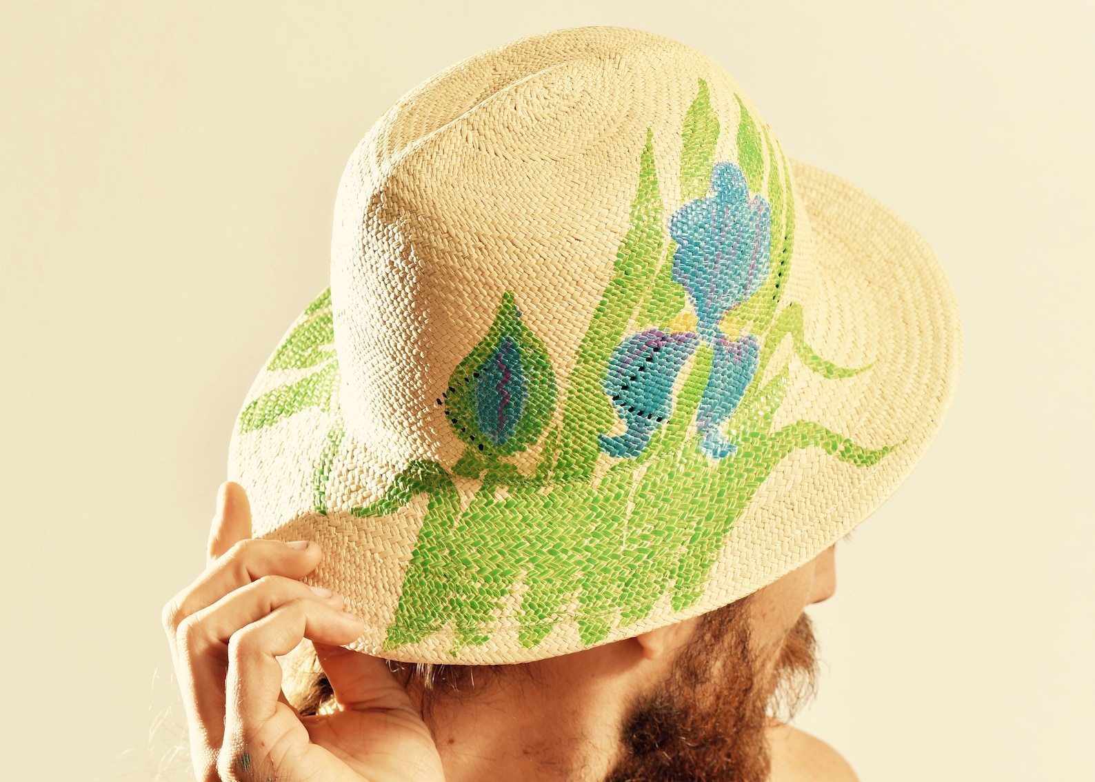 Hand Painted Wicker Hat/ Floral Painted Hat/ Gender Fluid - Etsy