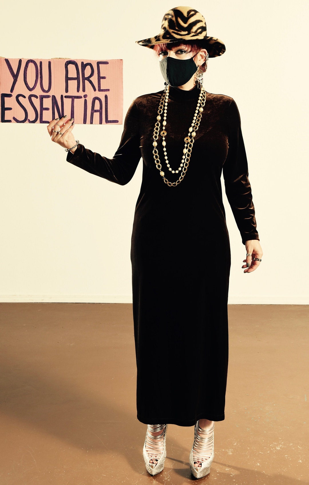 Carole Little/ Carole Little Dress/ 90's Velour Dress/ Brown Velour ...