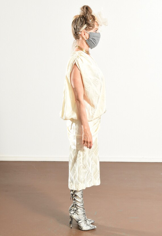 b.b.collections/ barbara barbara/ 80s Cream Dress/ 8… - Gem