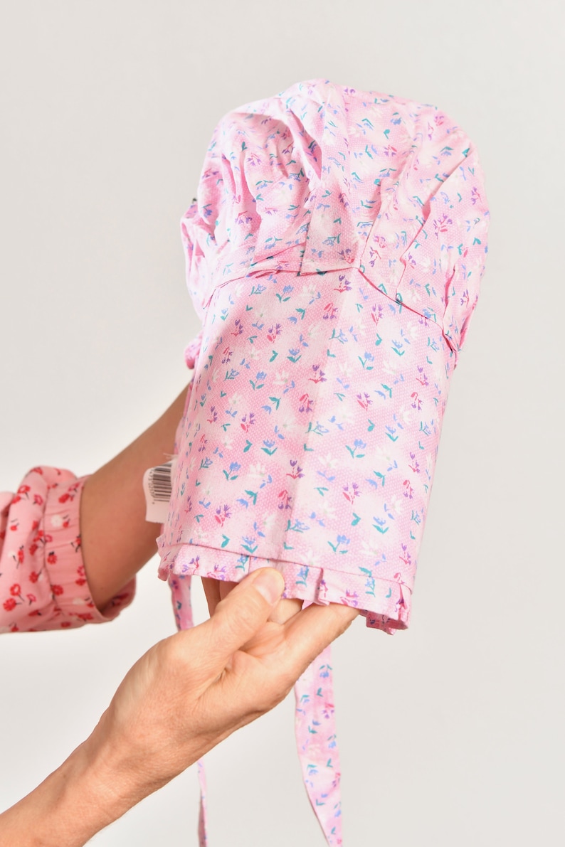 Pink Cotton Bonnet/ Pink Easter Bonnet/ Cotton Bonnet/ Cotton - Etsy