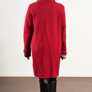 KOOS of Course/ Quilted Cardigan/ Long Caridgan/ Maroon Wool Carigan ...