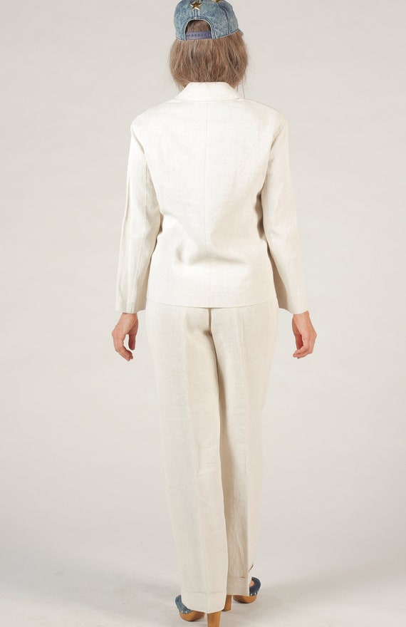 KF Linea Club/ White Linen Suit/ White Linen Two Piec… - Gem