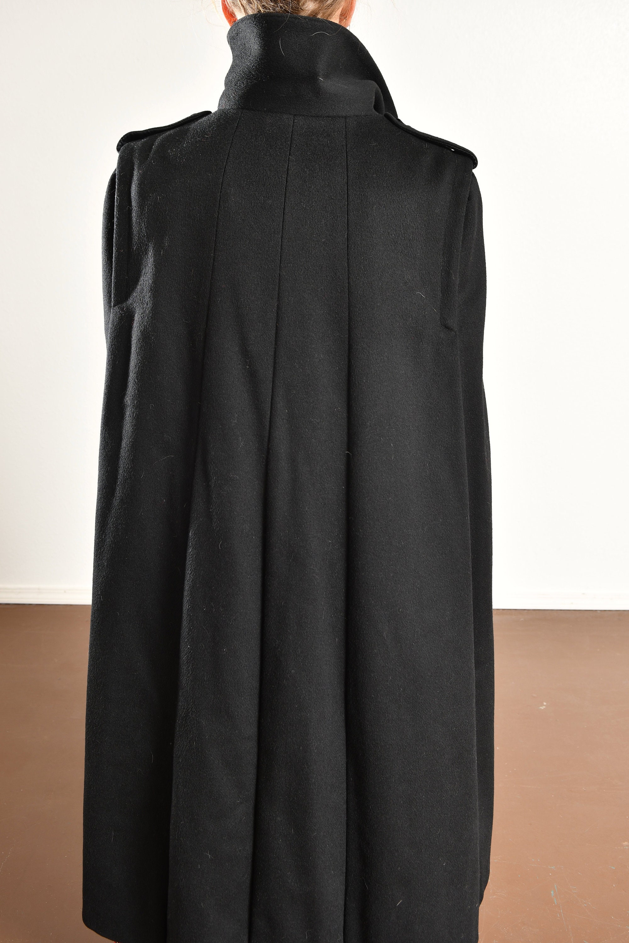 ALORNA Premier Black Wool Cape/ Black Wool Cape/ Full Length - Etsy