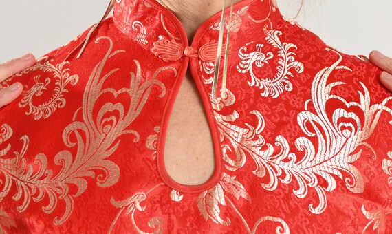 Red and White Gold Cheongsam Dress/ Huamei Fashion Ch… - Gem