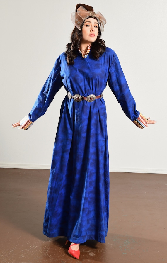 Rare Muu Muu/ 70's Striped Muu Muu/ Batik Maxi Dress/… - Gem