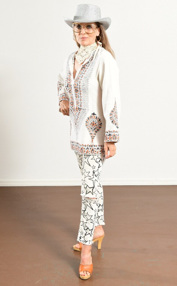 70's Hippie Tunic/ Woodstock Tunic/ Vintage India Tun… - Gem