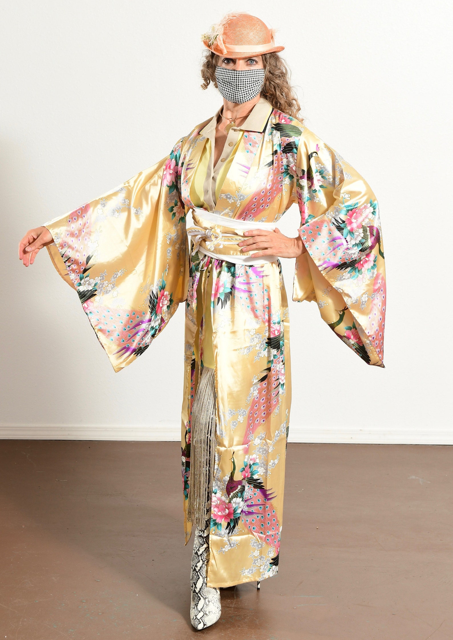 Oriental Village Kimono/ Silk Peacock Kimono/ Kimono con Obi/ - Etsy España